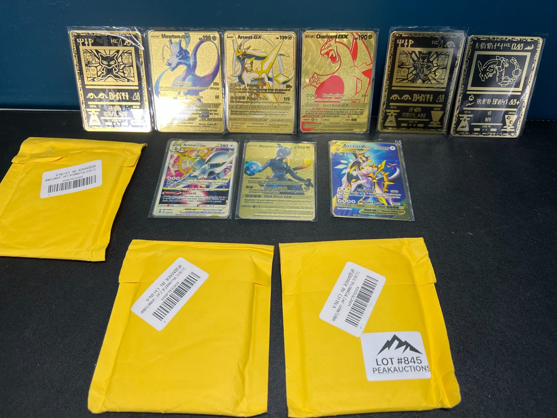 Lot of 3 Multi-Packs of Metal Gold Pokemon Art Cards - Heavy! - 9 Cards ...