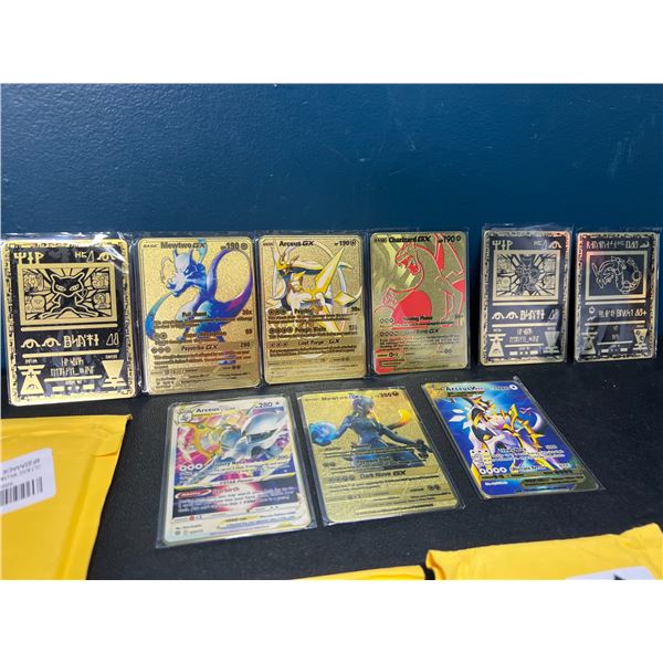 Lot of 3 Multi-Packs of Metal Gold Pokemon Art Cards - Heavy! - 9 Cards ...