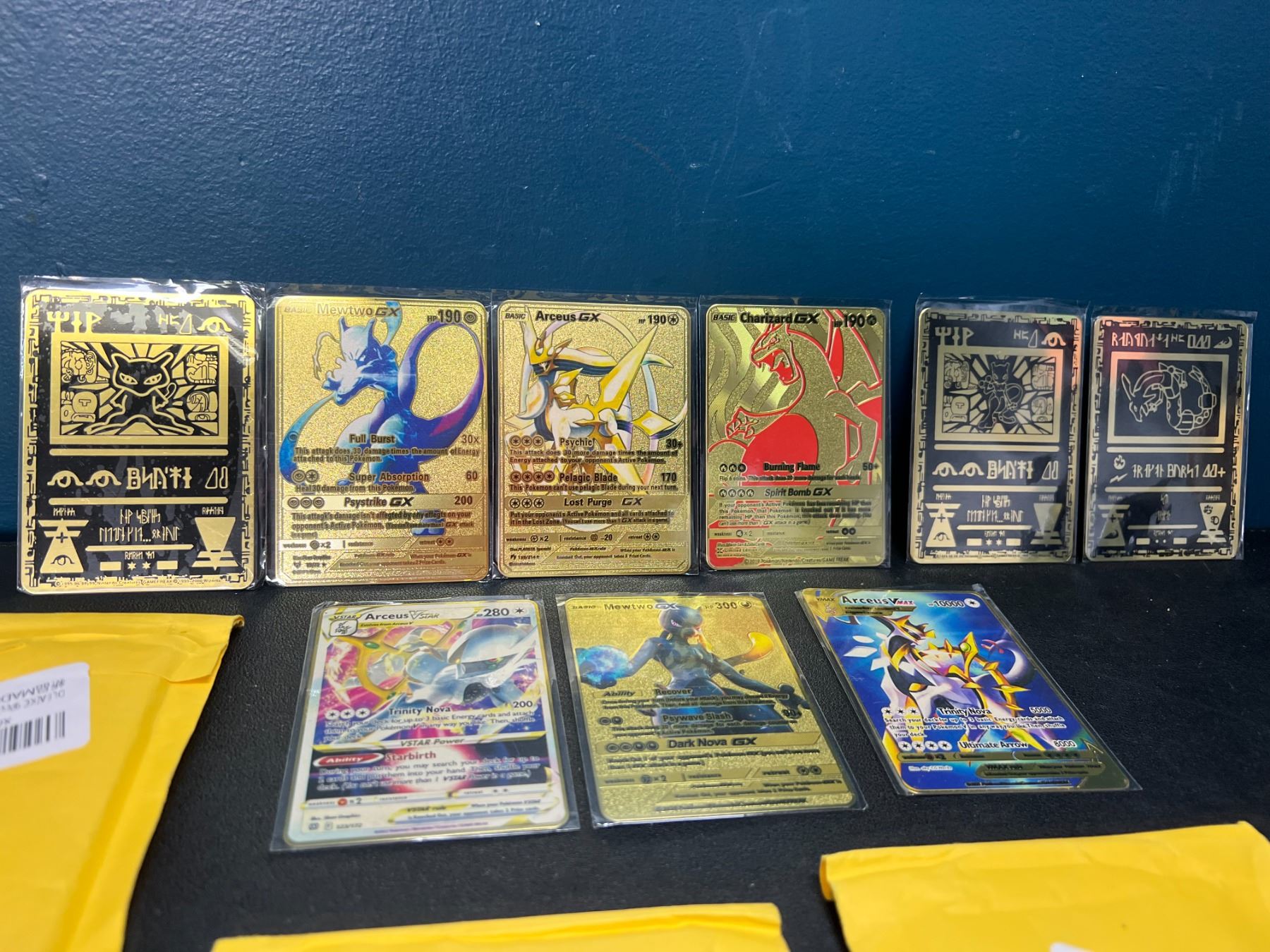 Lot of 3 Multi-Packs of Metal Gold Pokemon Art Cards - Heavy! - 9 Cards ...