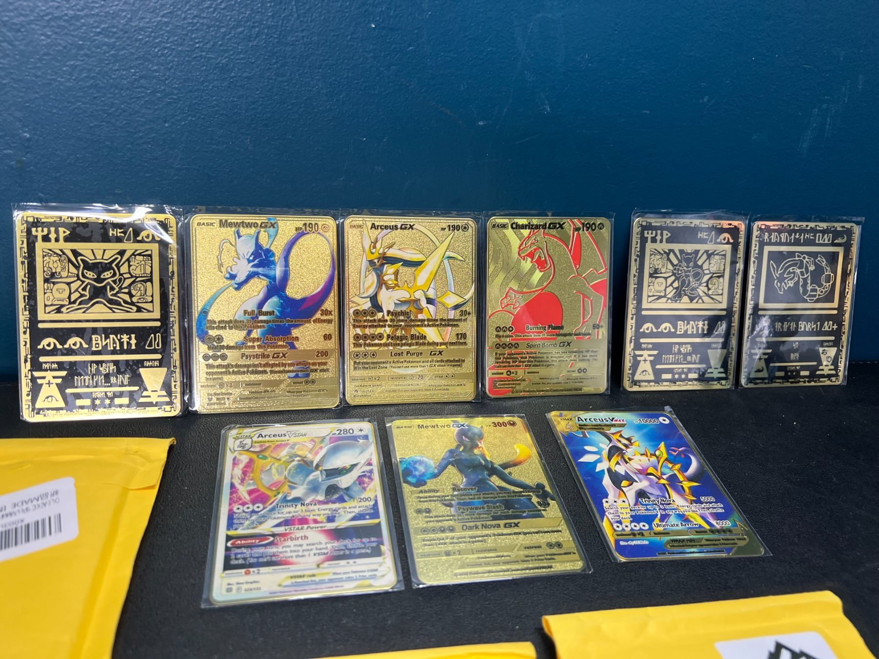 Lot of 3 Multi-Packs of Metal Gold Pokemon Art Cards - Heavy! - 9 Cards ...