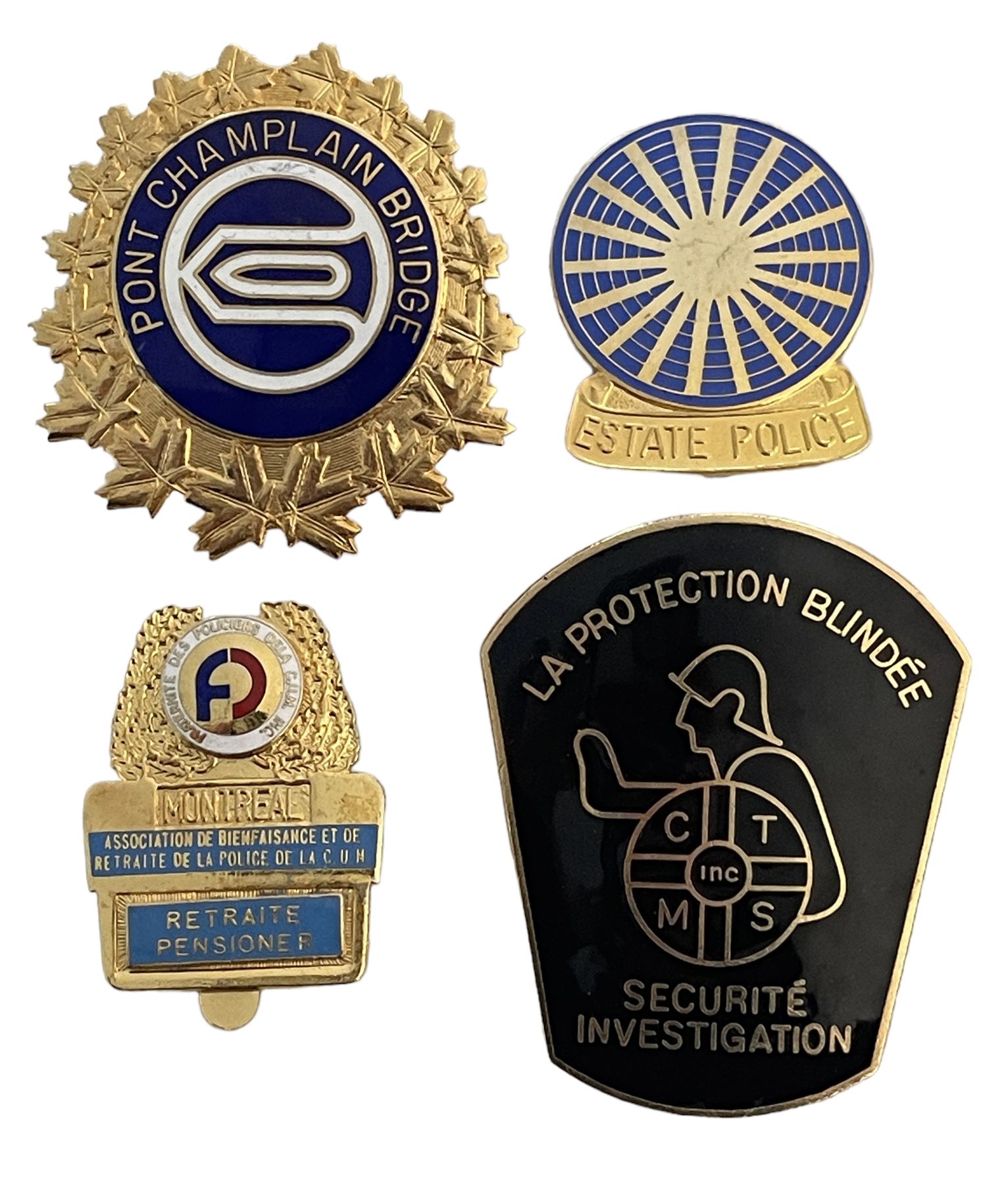 Lot of 4 Quebec Related Police Badges
