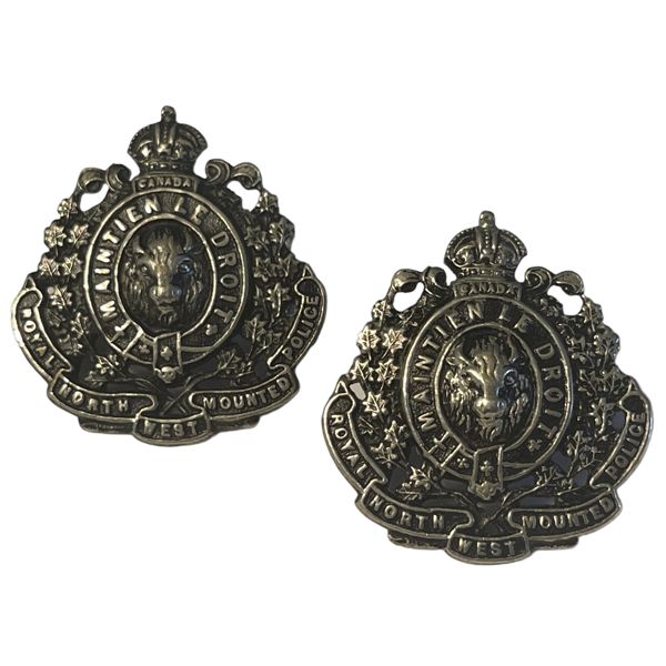Royal North West Mounted Police Collar Badge Pair