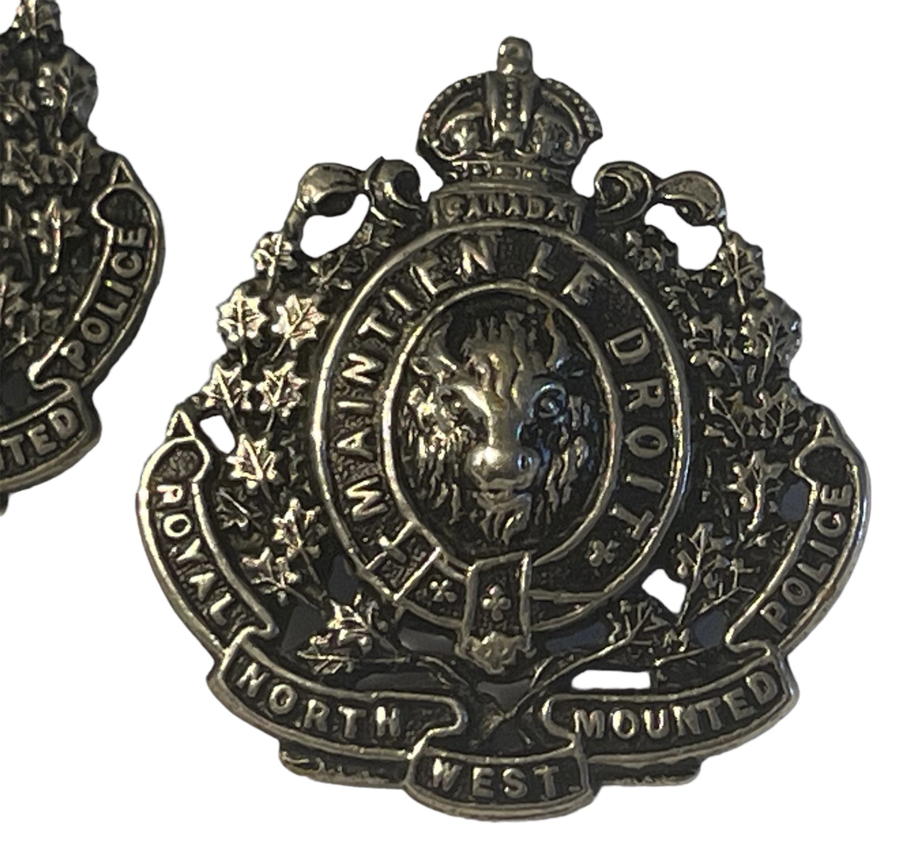 Royal North West Mounted Police Collar Badge Pair