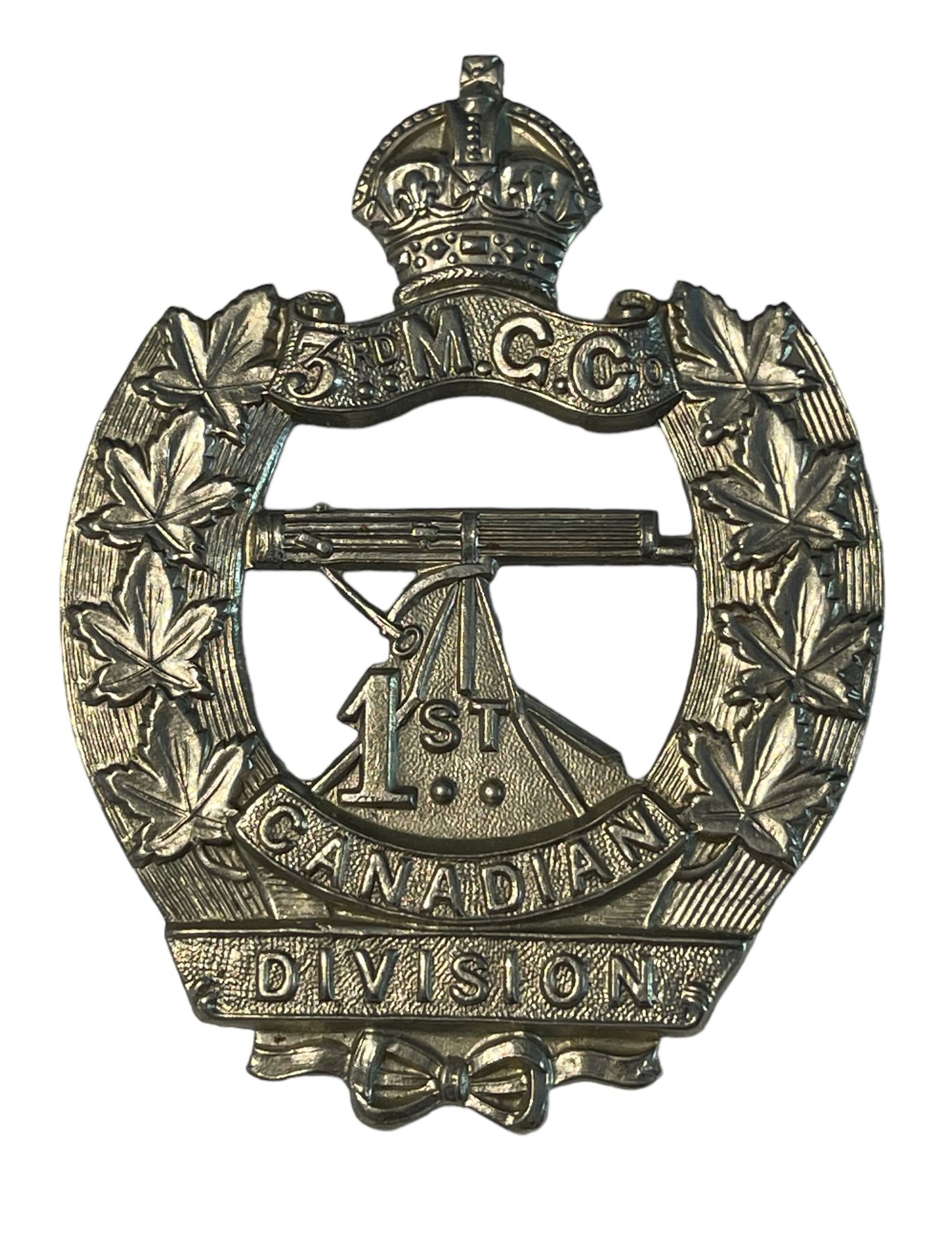 WW1 CEF 3rd Machine Gun Compnay, 1st Canadian Division Cap Badge