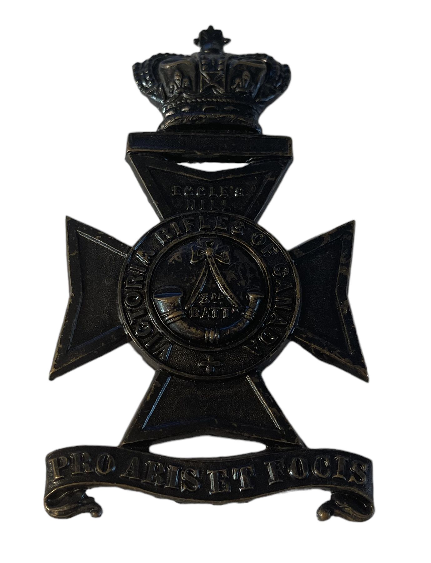 Victoria Rifles of Canada Helmet Plate Badge