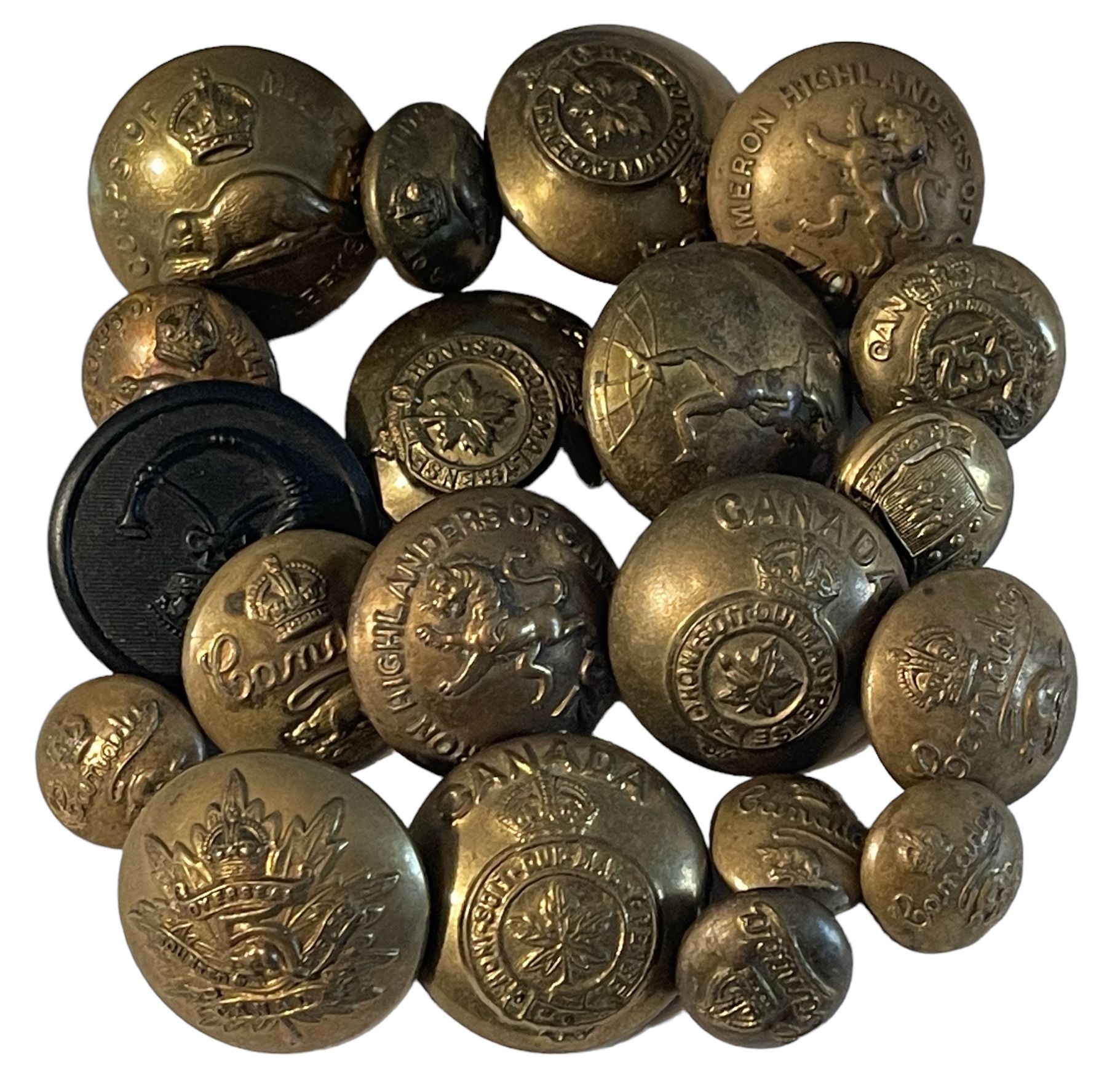 Lot of Canadian Military Uniform Buttons