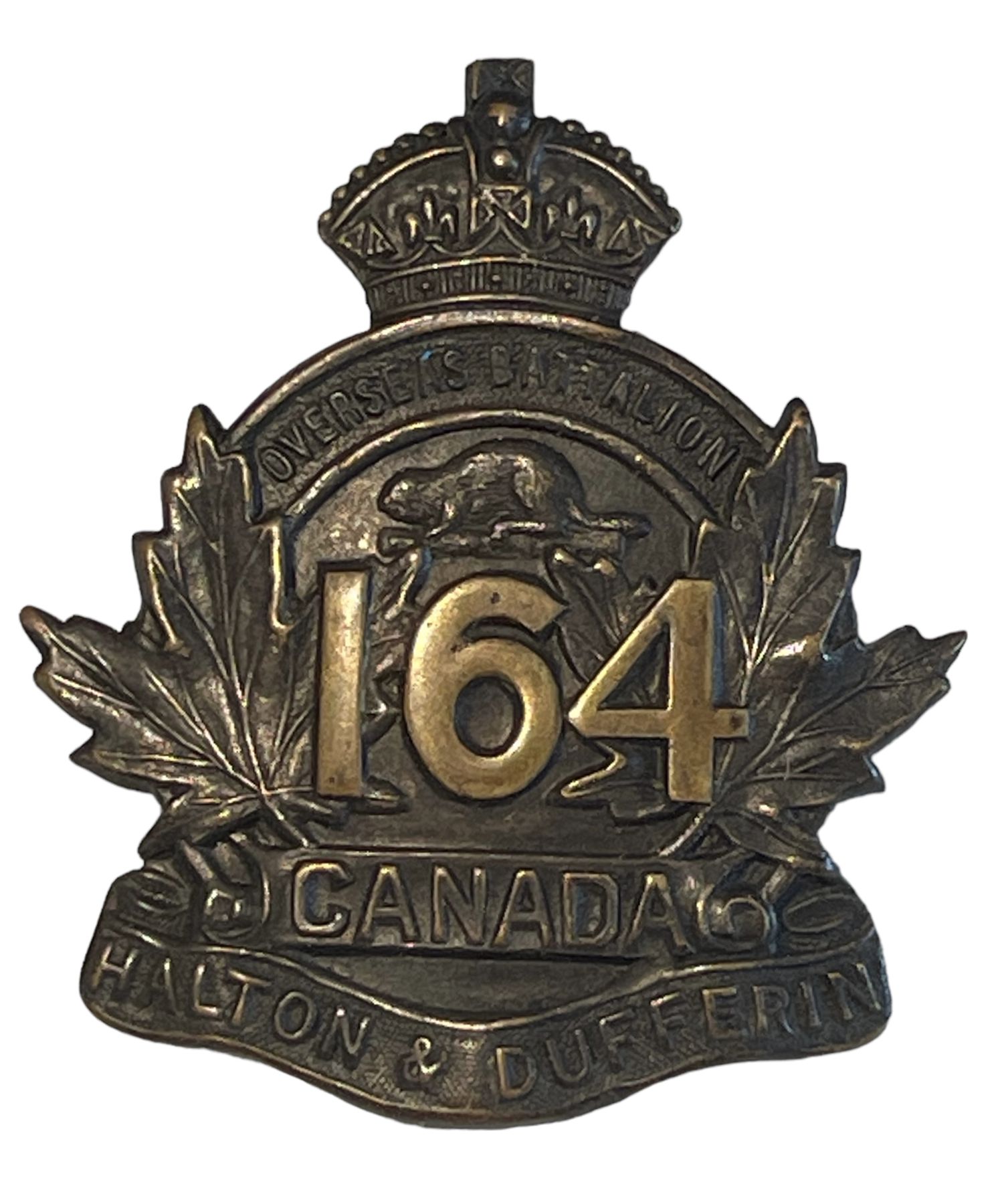 WW1 164th Battalion, Halton & Dufferin Cap Badge