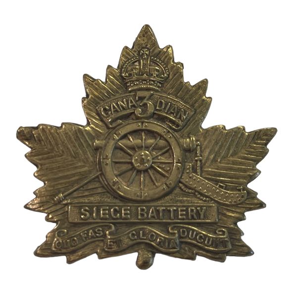 WW1 CEF 3rd Siege Artillery Battery Cap Badge