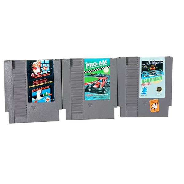 Nintendo NES Vintage Game Collection Lot mario, rad racer, pro am