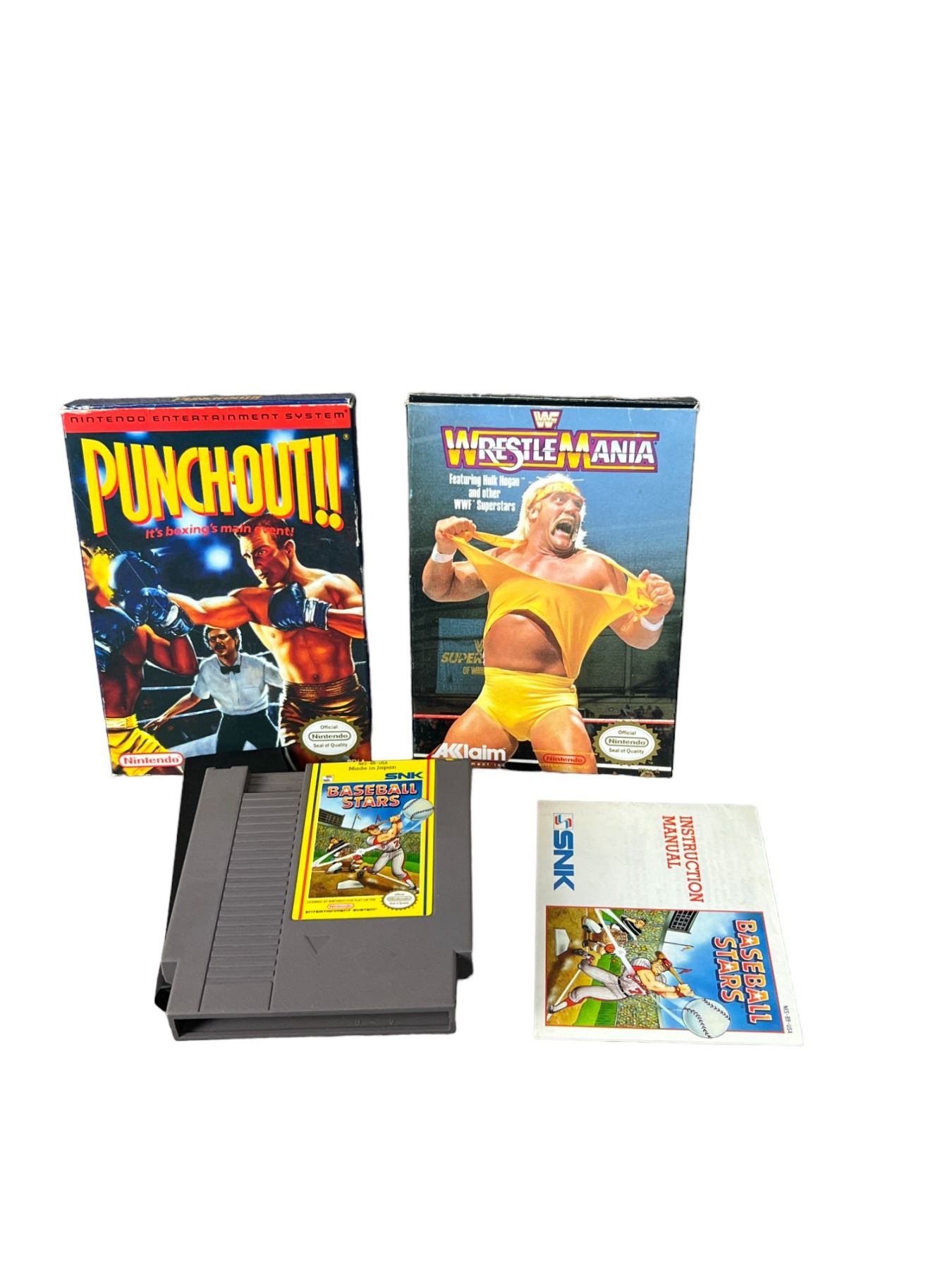 Nintendo NES Vintage Game Collection Lot Wrestlemania WWF punch out