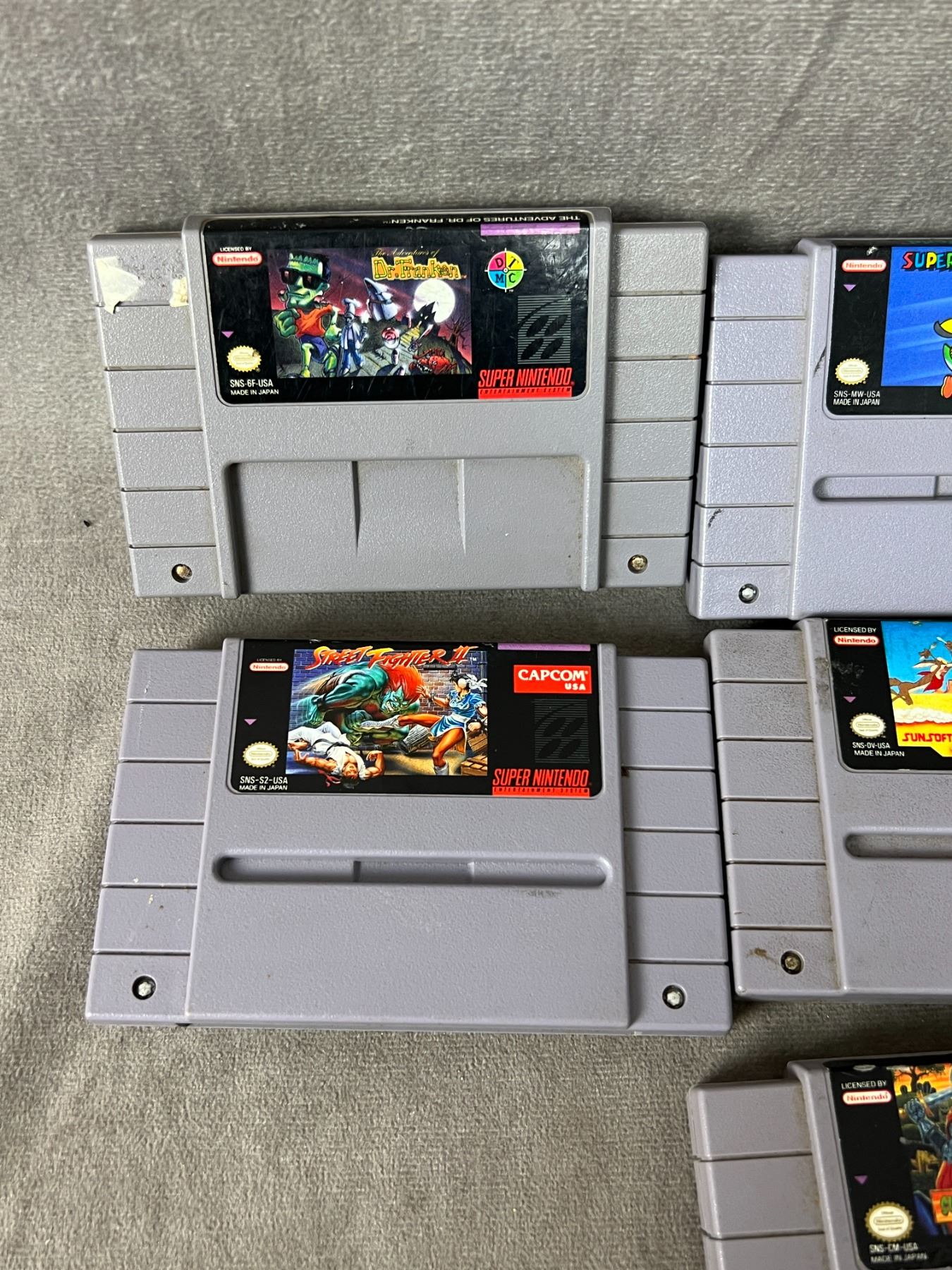 Super Nintendo vintage video game collection lot streetfighter super ...