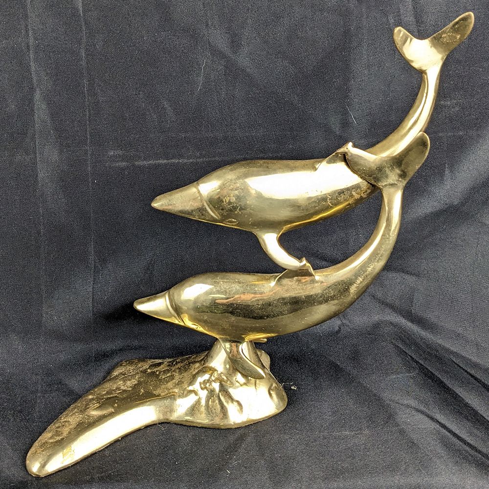 Brass Dolphin Statue