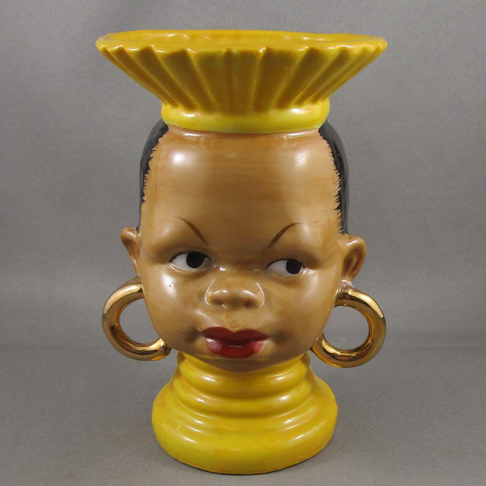 Vintage Shafford Black African Woman Vase
