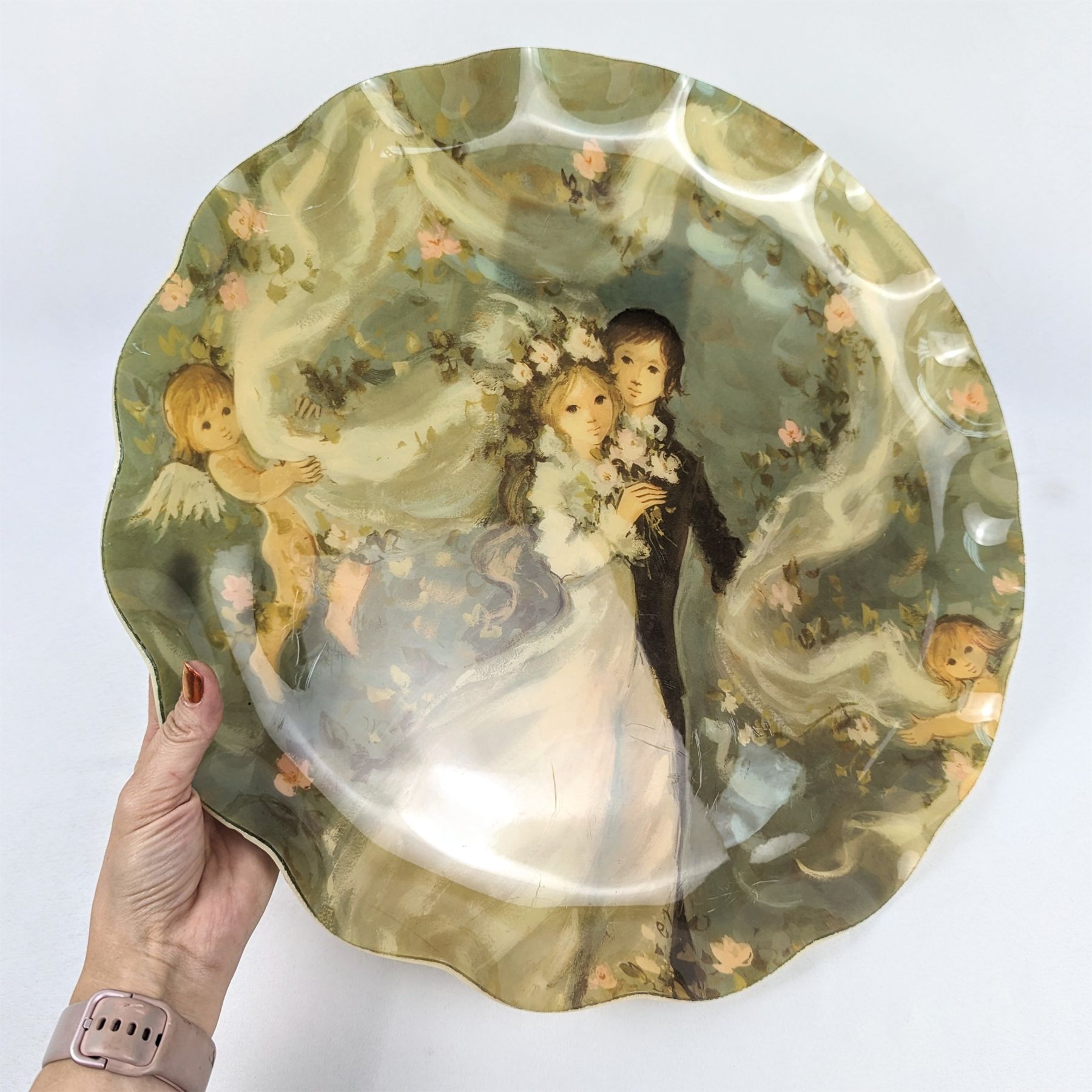 Large Vintage Acrylic Wedding Tray "Young Love" by Gordon Fraser Canada