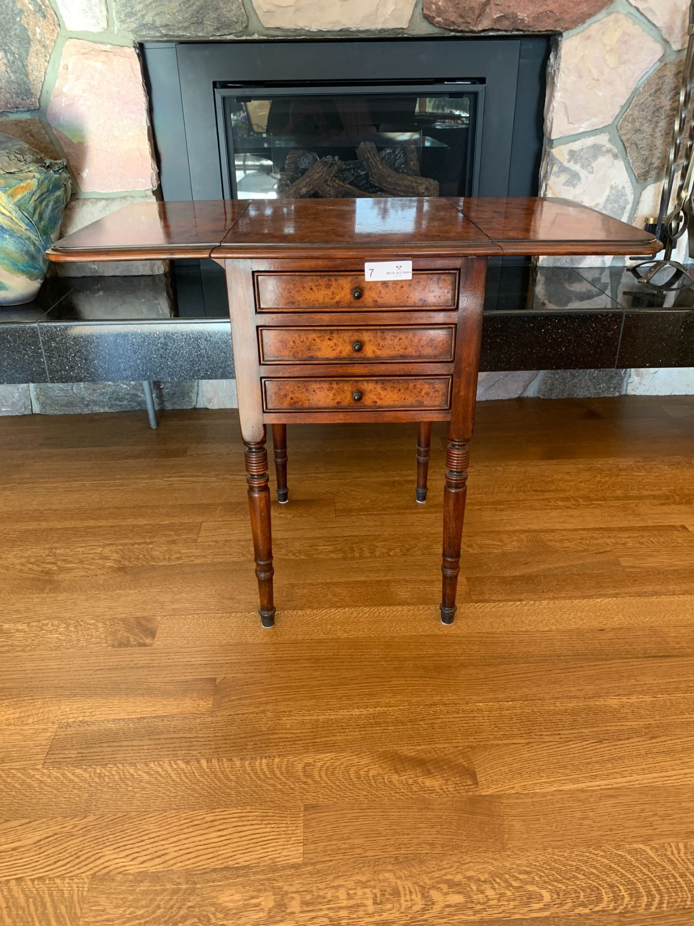 Theodore Alexander Nightstand With Collapsible Sides - 35L x 20D x 27H (Open), 16L (Closed ...