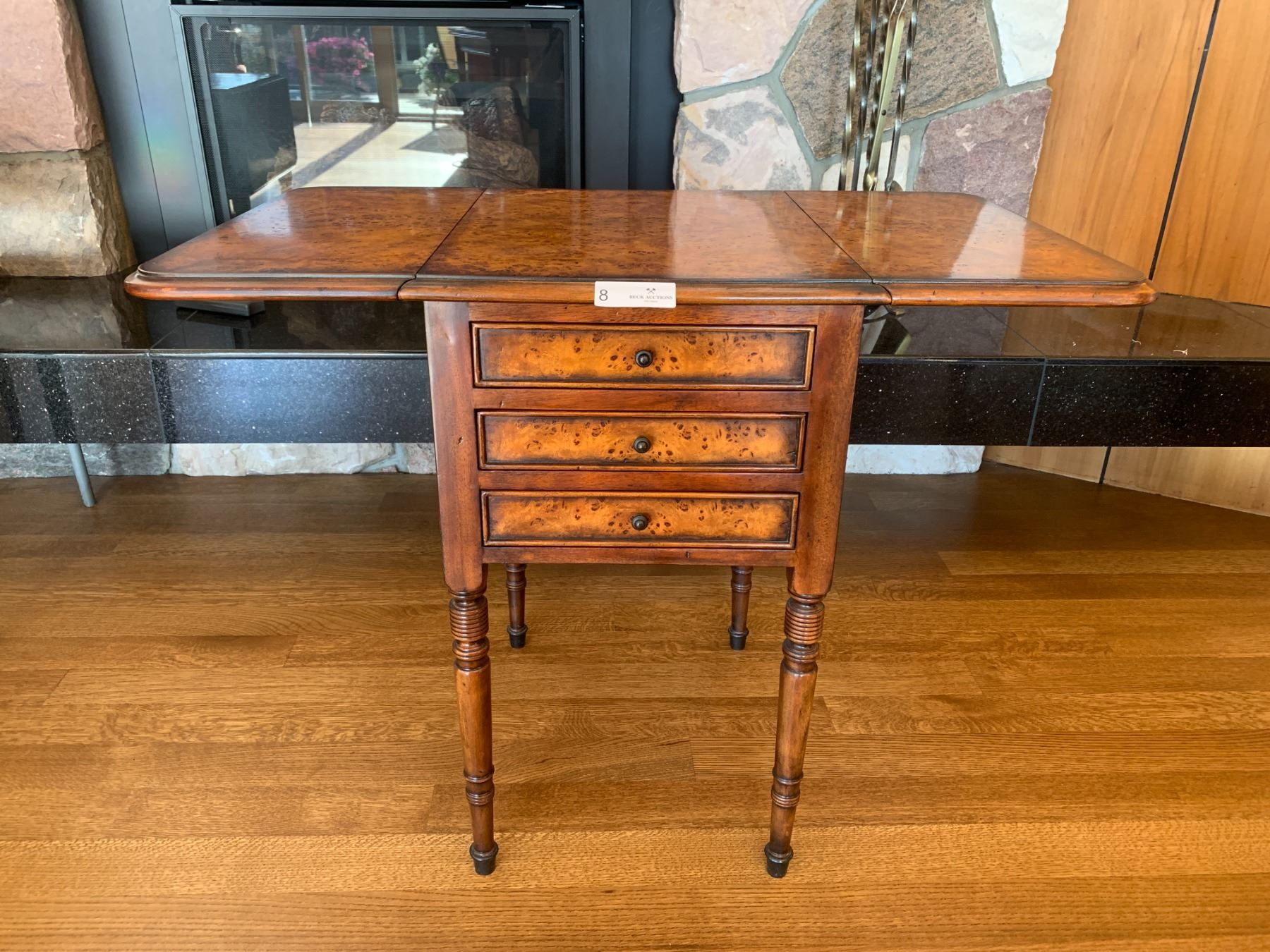 Theodore Alexander Nightstand With Collapsible Sides - 35L x 20D x 27H (Open), 16L (Closed ...