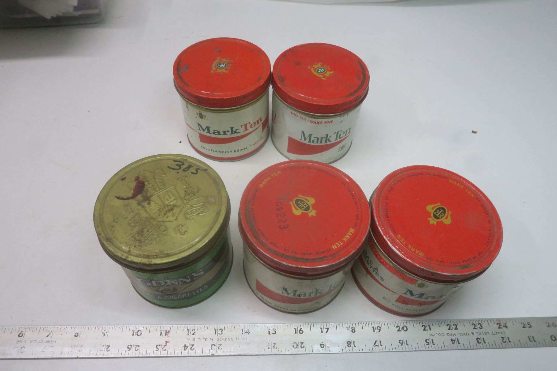 5 vintage tobacco tins - Mark Ten, Ogden's