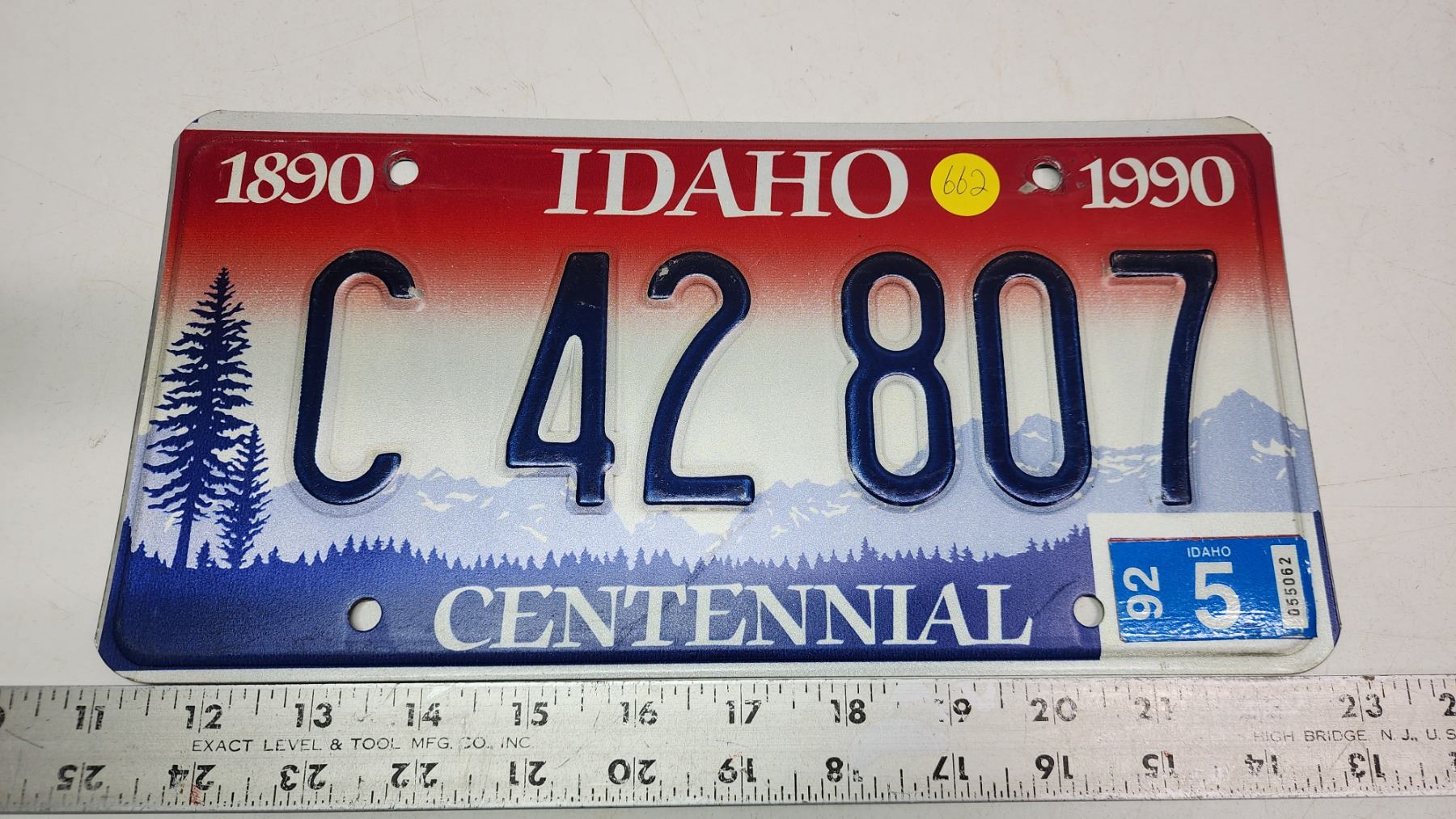 1890-1990 Centennial Idaho license plate - C-42-807 - Schmalz Auctions