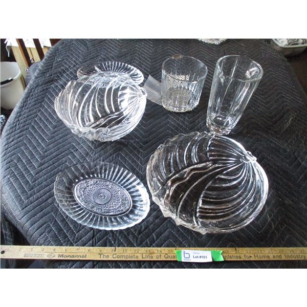 Clear Glass Items Pitcher Bodnarus Auctioneering