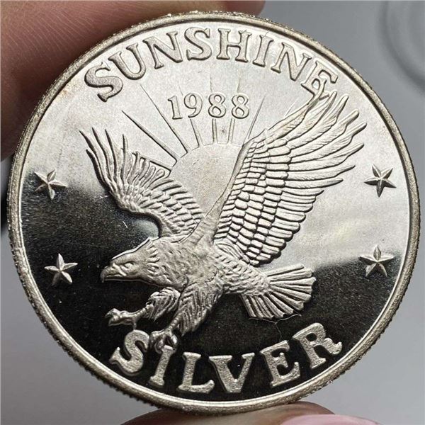 Vintage 1988 Sunshine Mining Eagle Proof 1 ozt .999 Silver