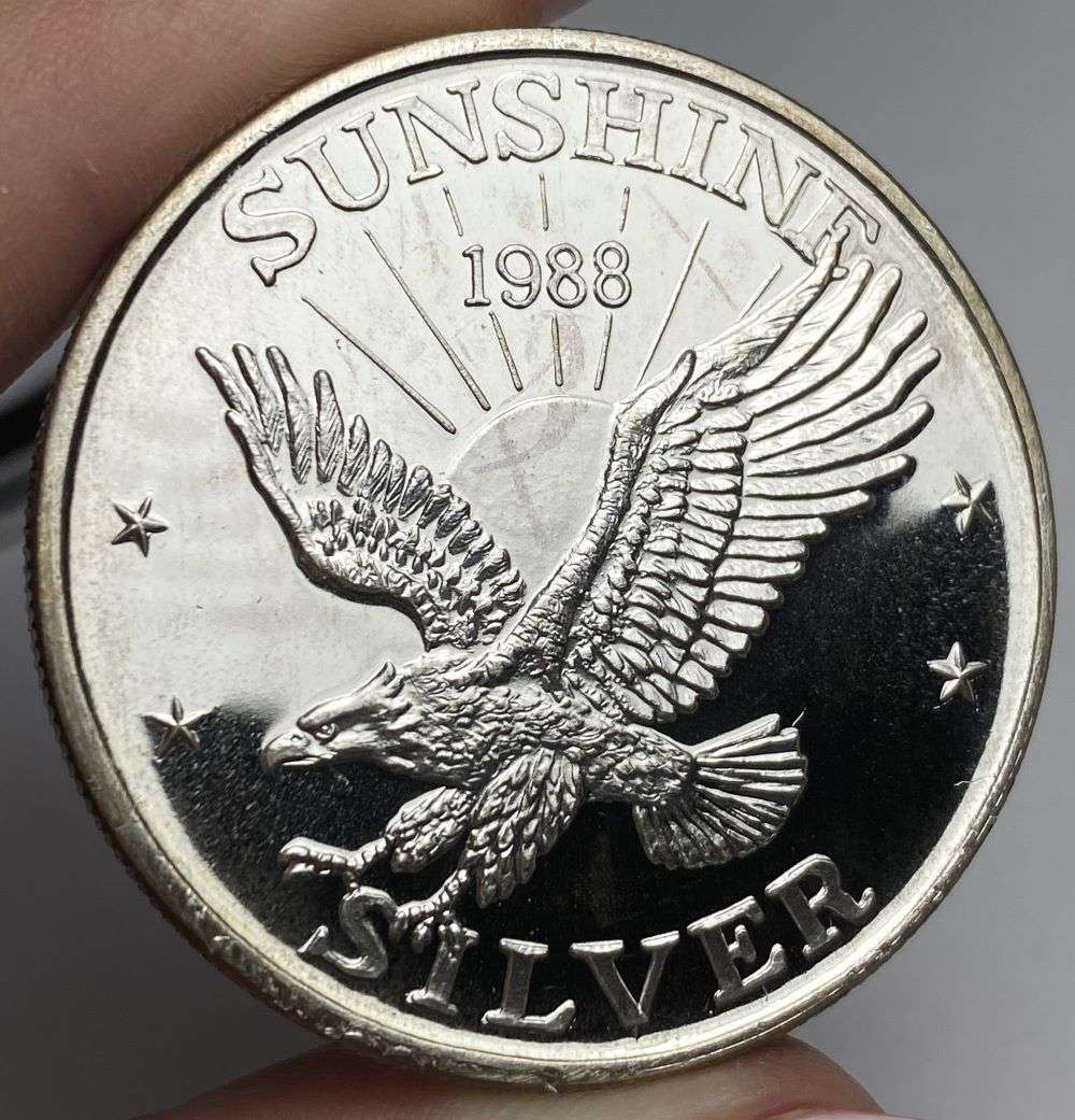 Vintage 1988 Sunshine Mining Eagle Proof 1 ozt .999 Silver