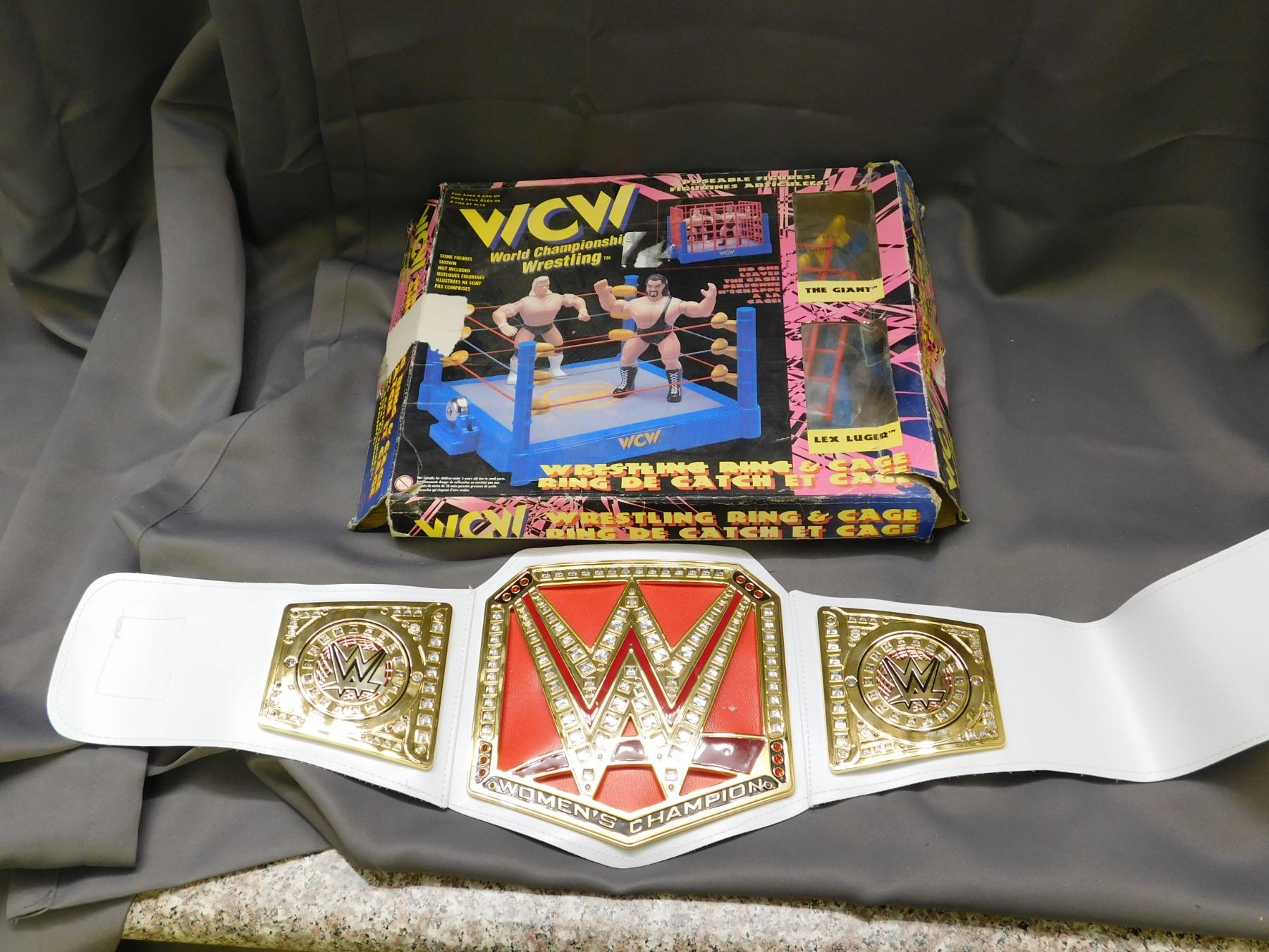 Lot of WCW Mattel WWE RAW Women's Championship Childs Replica Belt, and ...