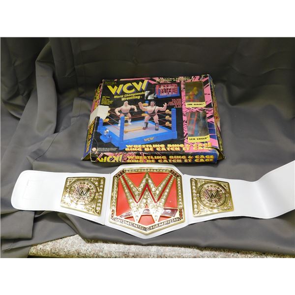 Lot of WCW Mattel WWE RAW Women's Championship Childs Replica Belt, and ...