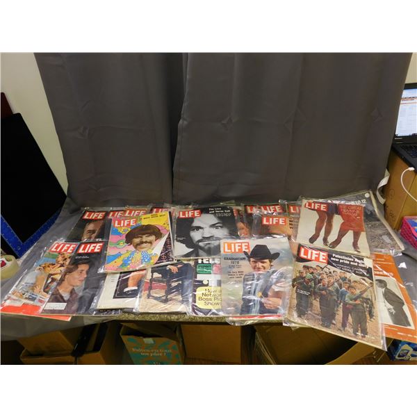 Lot of 28 LIFE Magazines 1960s 70s including 1969 DEC 19 Charles Manson ...