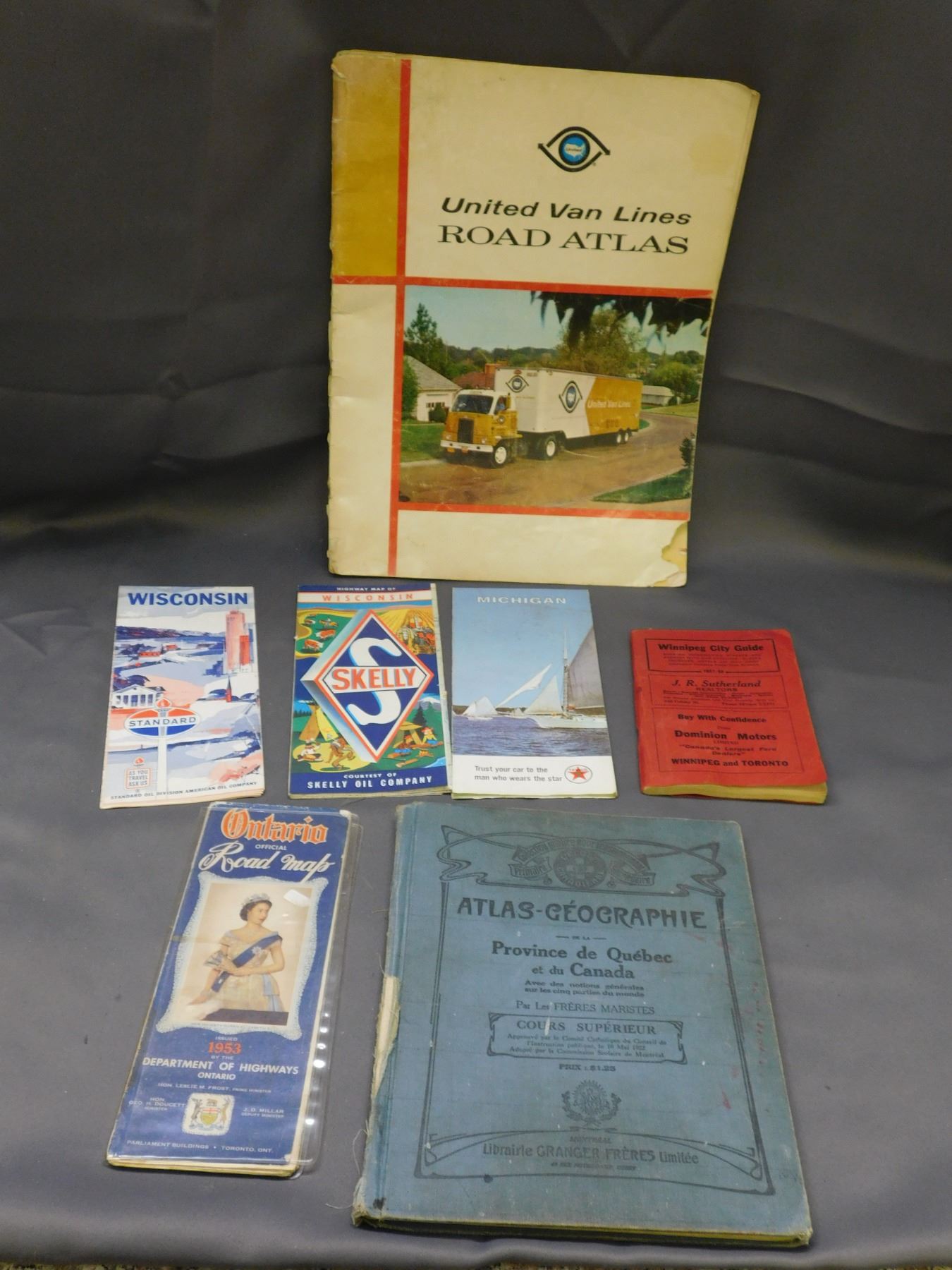 Vintage Maps Atlas Guide with Atlas from 1924, 1950s Road Maps, City ...