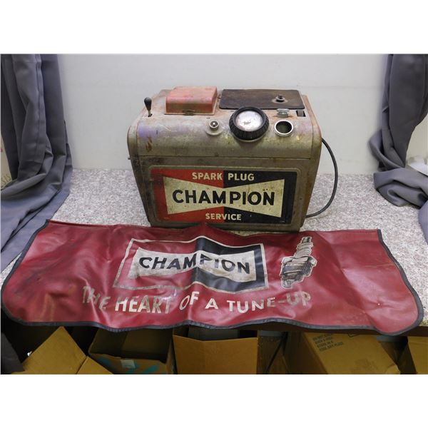 Champion Spark Plug Service Machine *as is* with Vinyl Mat