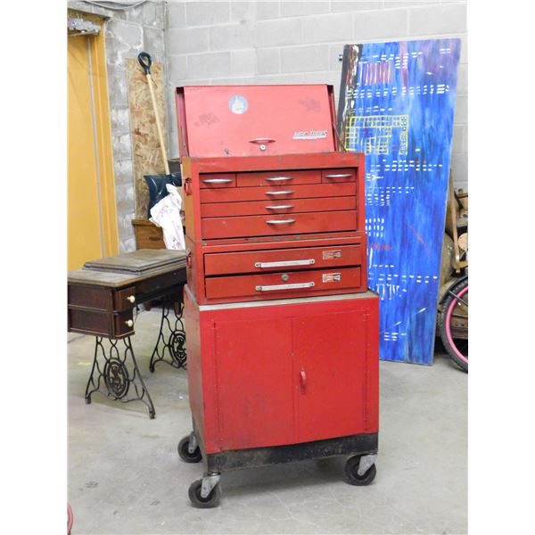 Mac Tools 3-Piece Rolling Red Metal Tool Chest