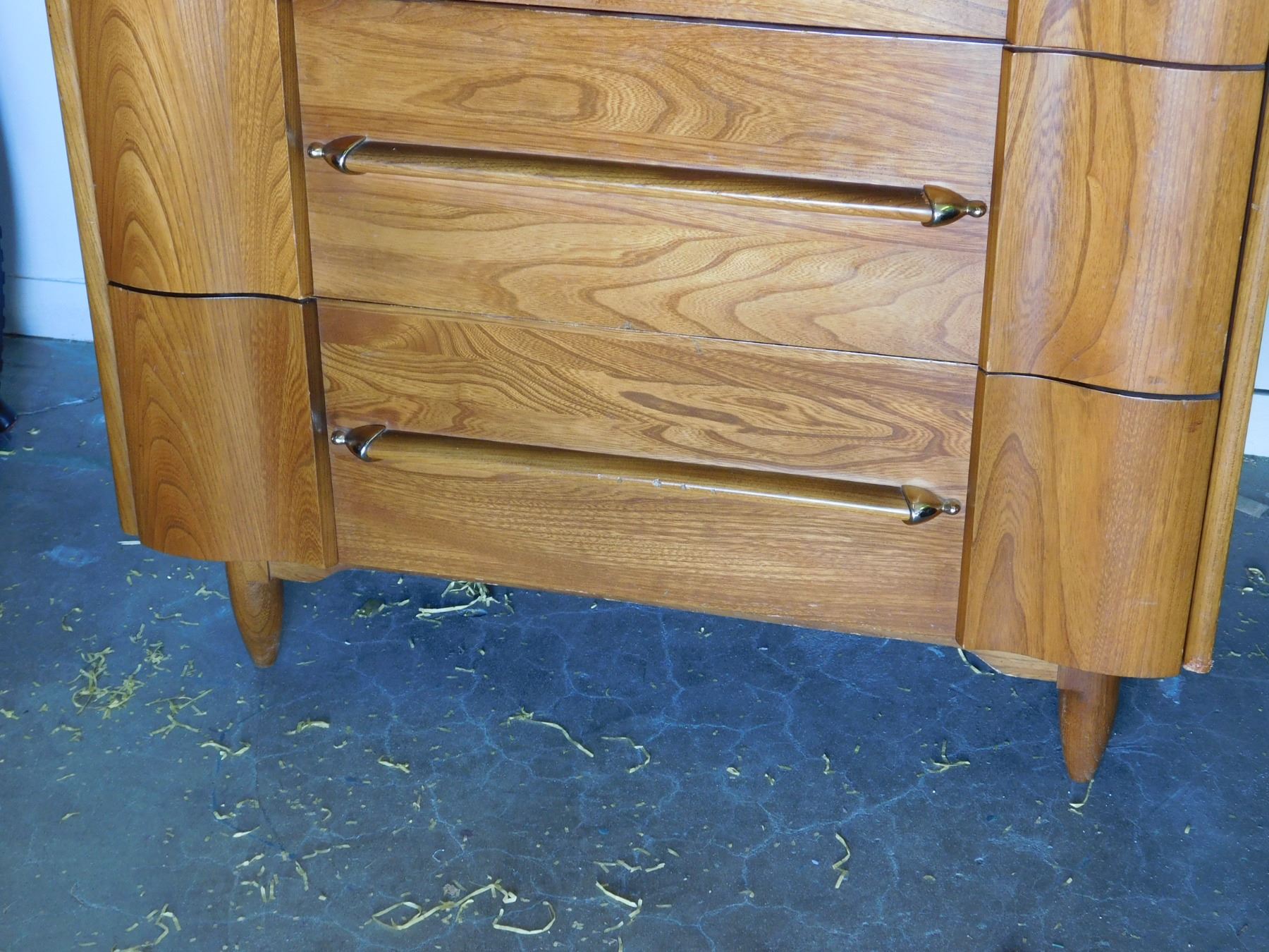 Knechtel MCM Mid Century Walnut? 4-Drawer Highboy Dresser