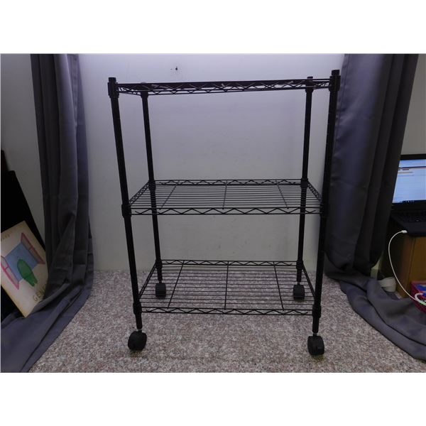 Black Wire Rack Kitchen Storage Shelving Cart 3 Layers