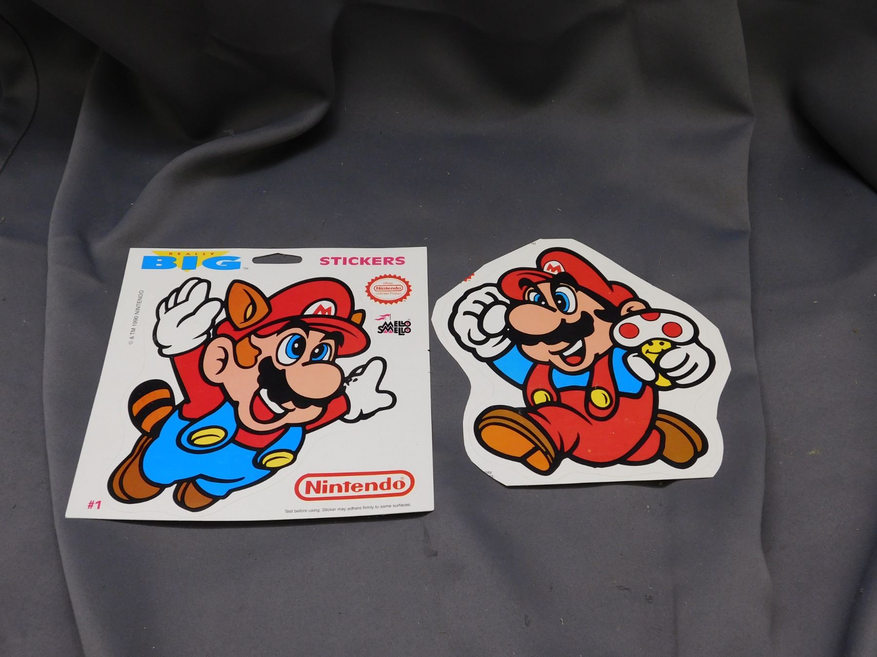Lot of 2 Really Big Super Mario Stickers Mello Smello 1990