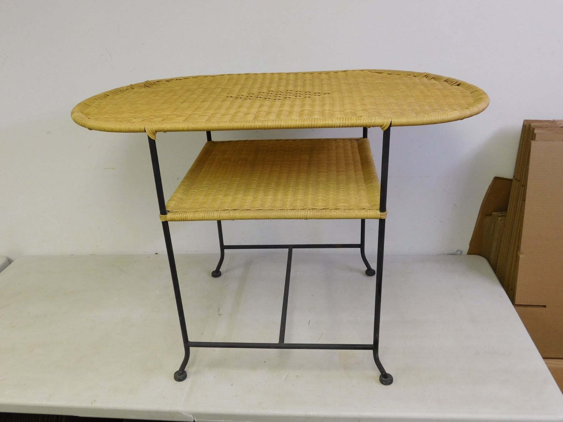 Plastic Wicker-Style Table