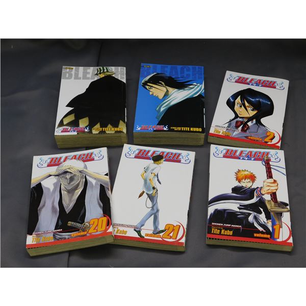 Lot of 6 Bleach Manga Books Vol 1, 2, 20, 21 and 3-in-1s 4-5-6, 7-8-9