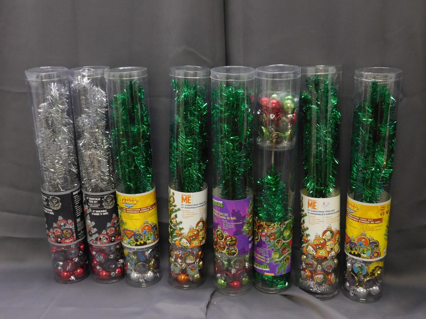 Lot of 8 Christmas Tree Sets TMNT, DC Superheroes Sons of Anarchy ...