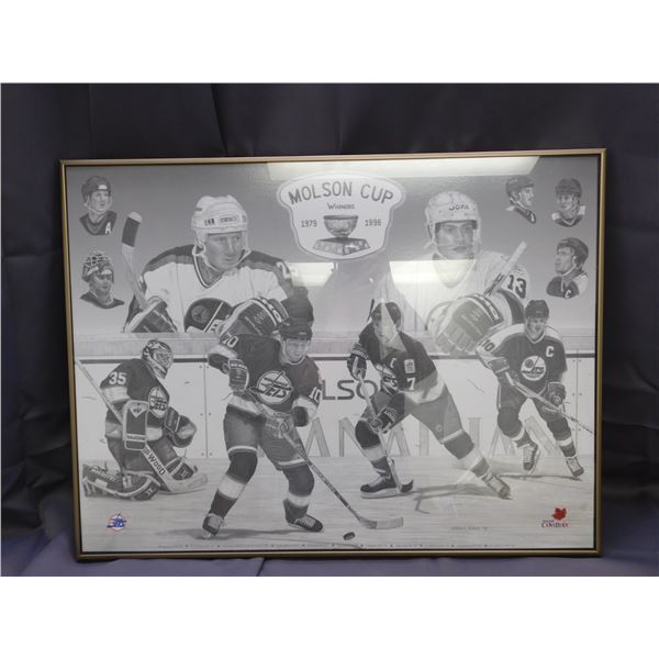 Framed NHL Hockey Molson Canadian Winners Winnipeg Jets Art Print 1979 ...