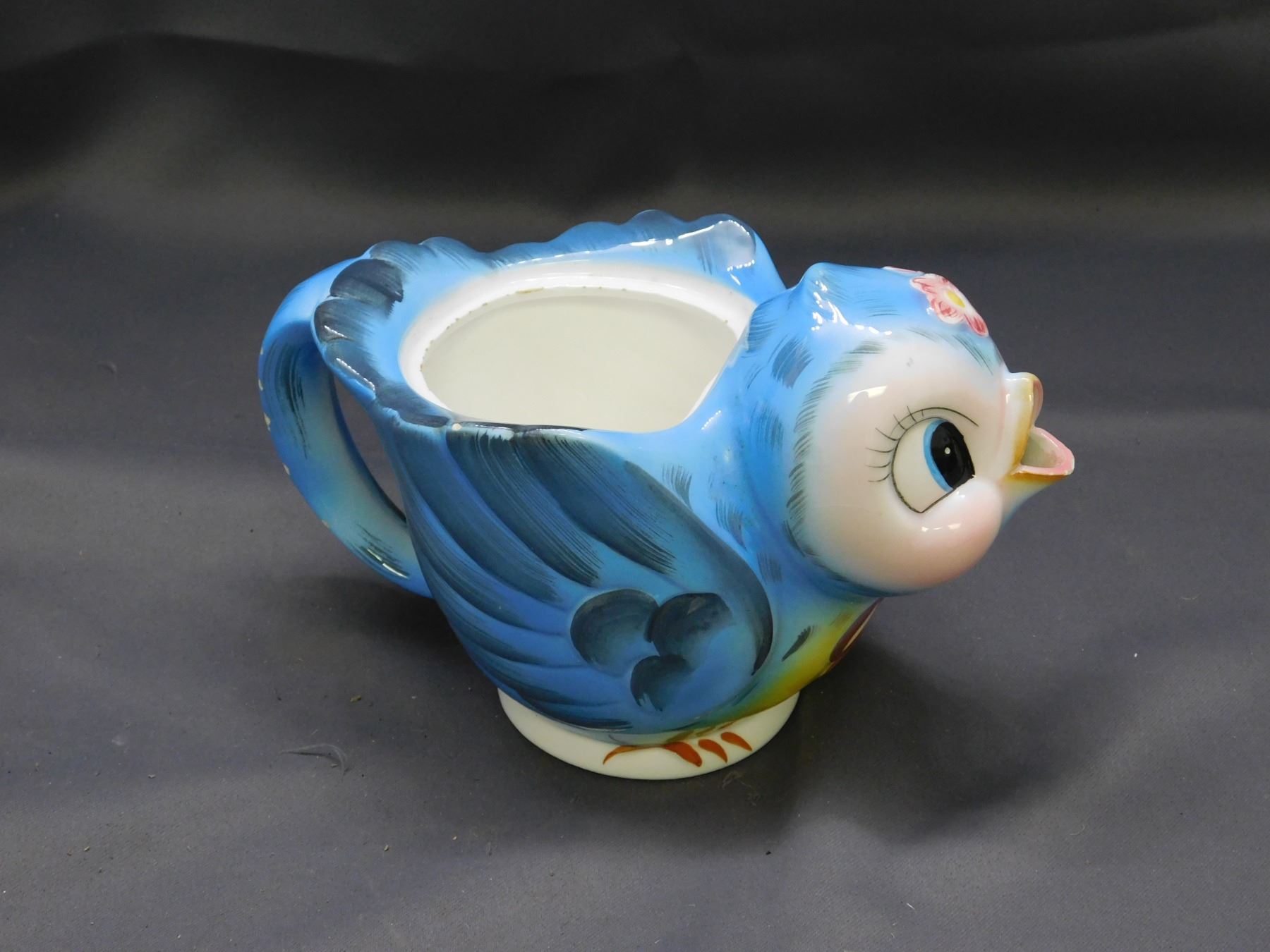 Lefton Blue Bird Cookie Jar Japan Ceramic *no lid*