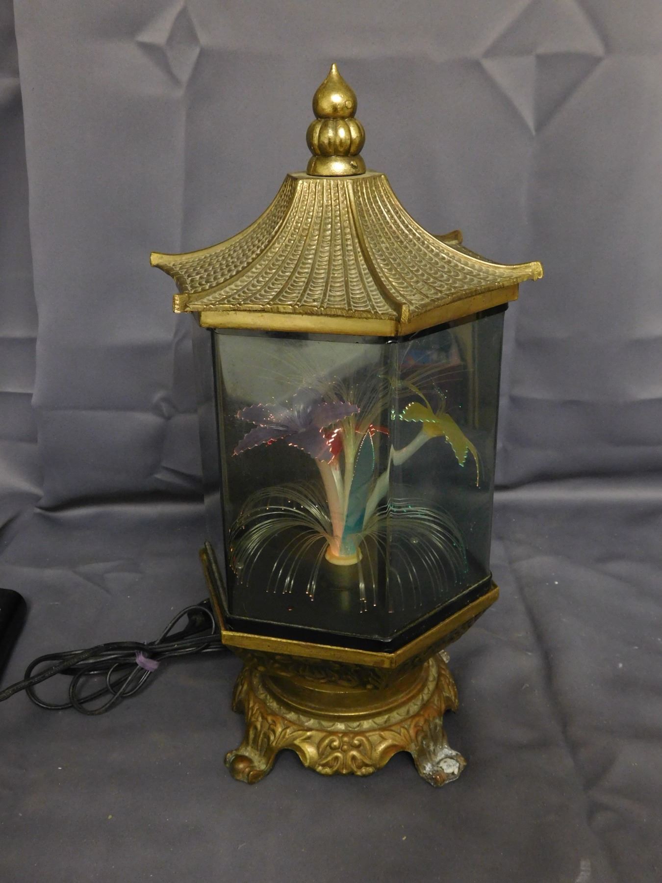 Fibre Optic Rotating Pagoda Desk Lamp