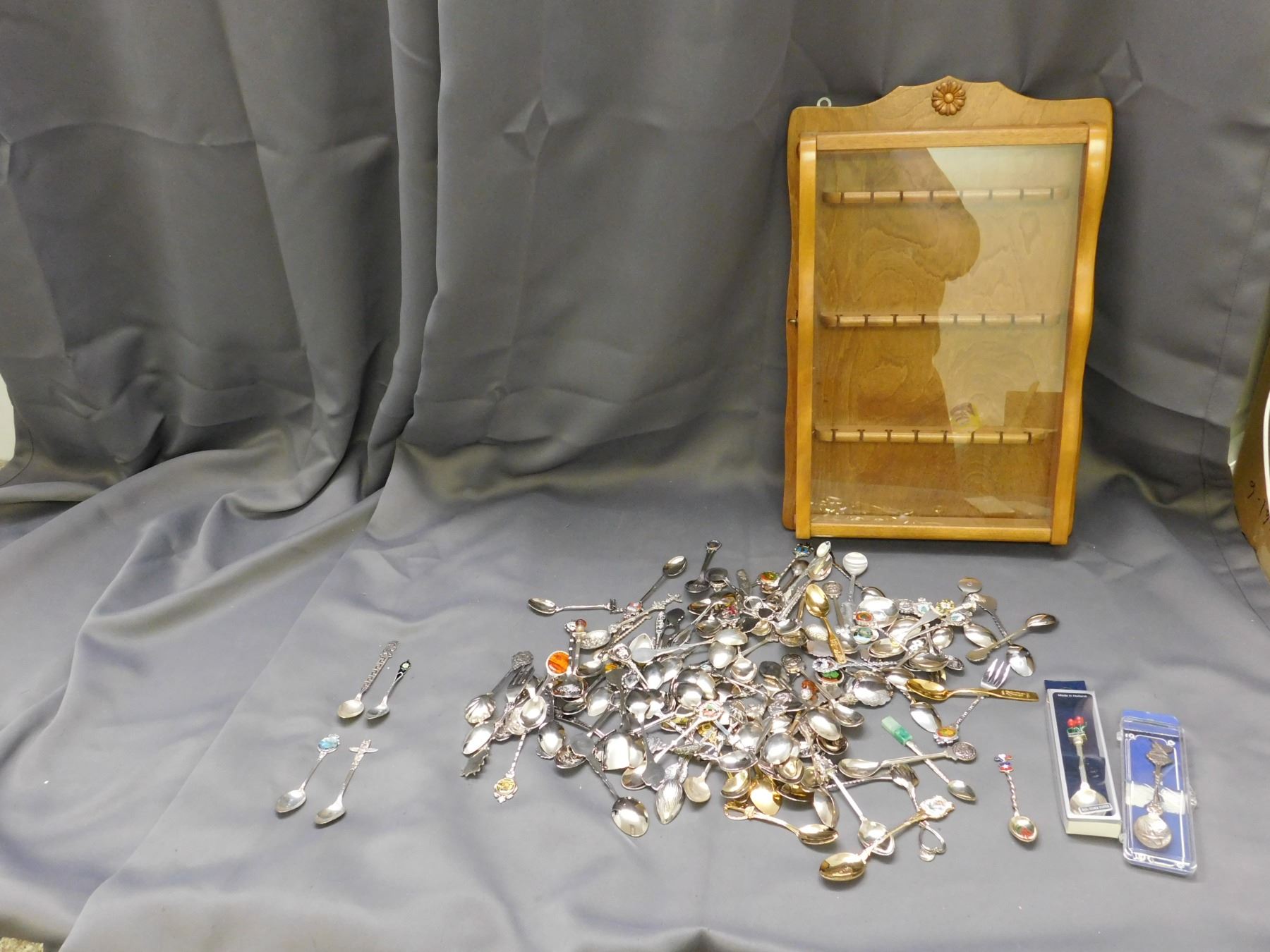 LARGE Lot of Souvenir World Spoons with 4 Sterling Silver 925 Spoons ...