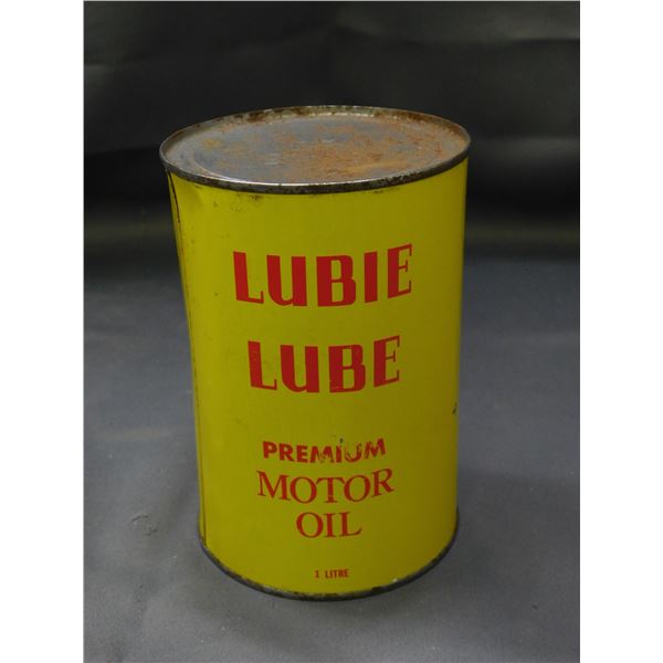 Lubie Lube Premium Motor Oil FULL Hub Oil Company Tin 1954