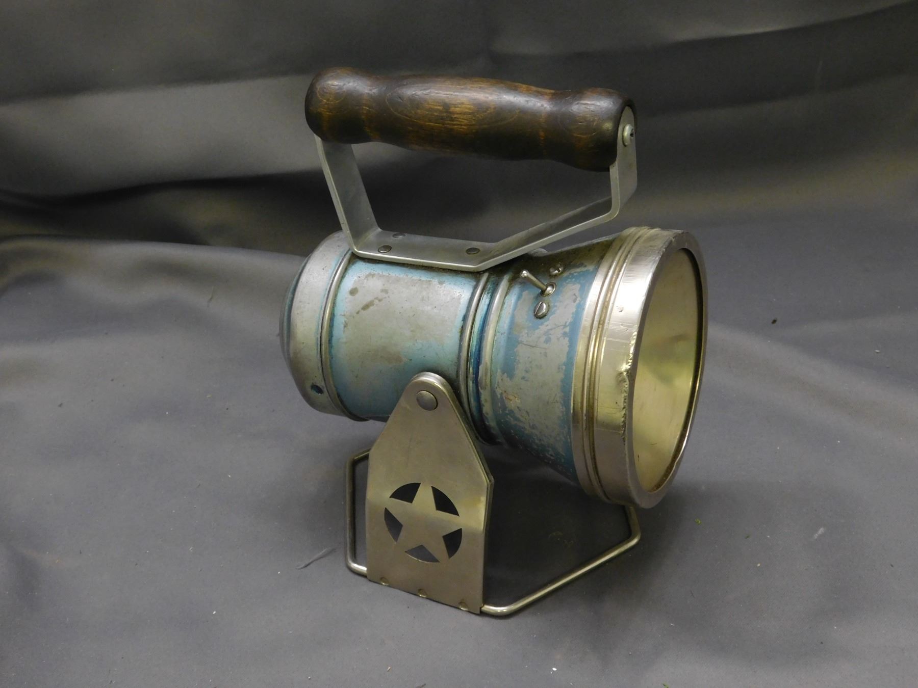 Star Headlight Lantern Co USA Flashlight Blue Railroad Lamp