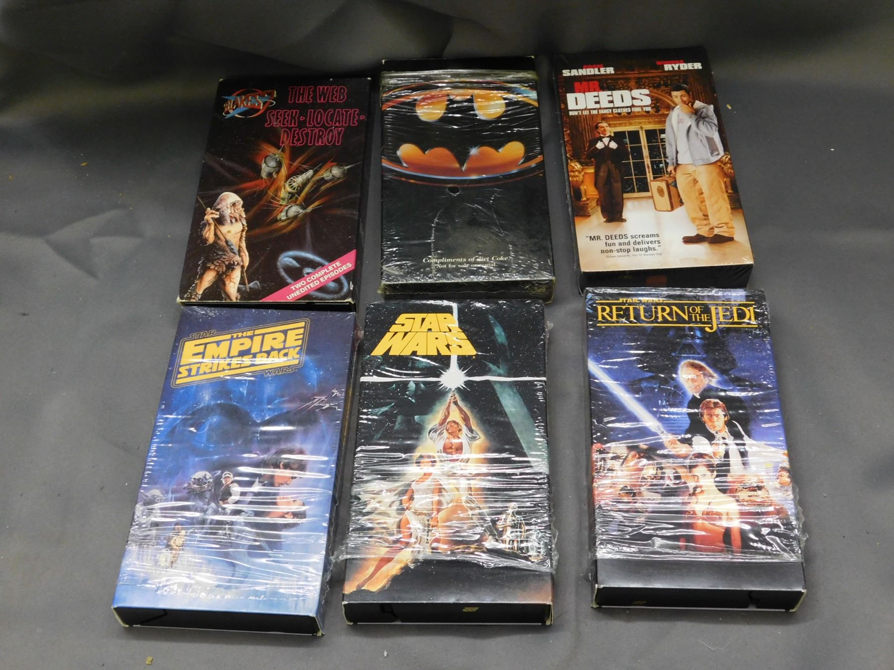 Lot of 6 VHS Tapes Vintage Movies Batman Diet Coke Promo, Star Wars, Mr ...
