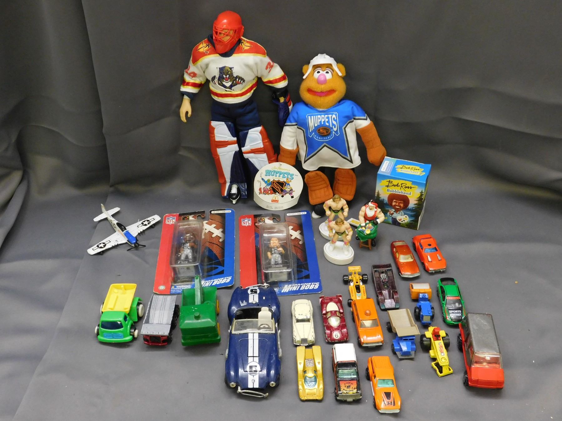 Toy Bundle NHL NFL Figures, Plush, WWE Figure, Bob Ross, Matchbox & Hot ...