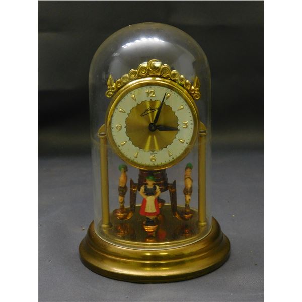 Pendulum Anniversary Clock German Dancers Schmid 5" tall.