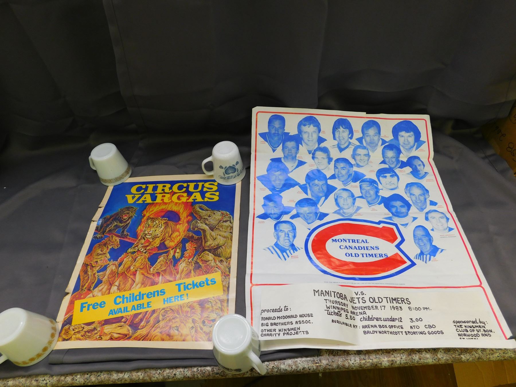 1983 Montreal Canadians Old Timers vs Jets Old Timers Poster and Circus ...