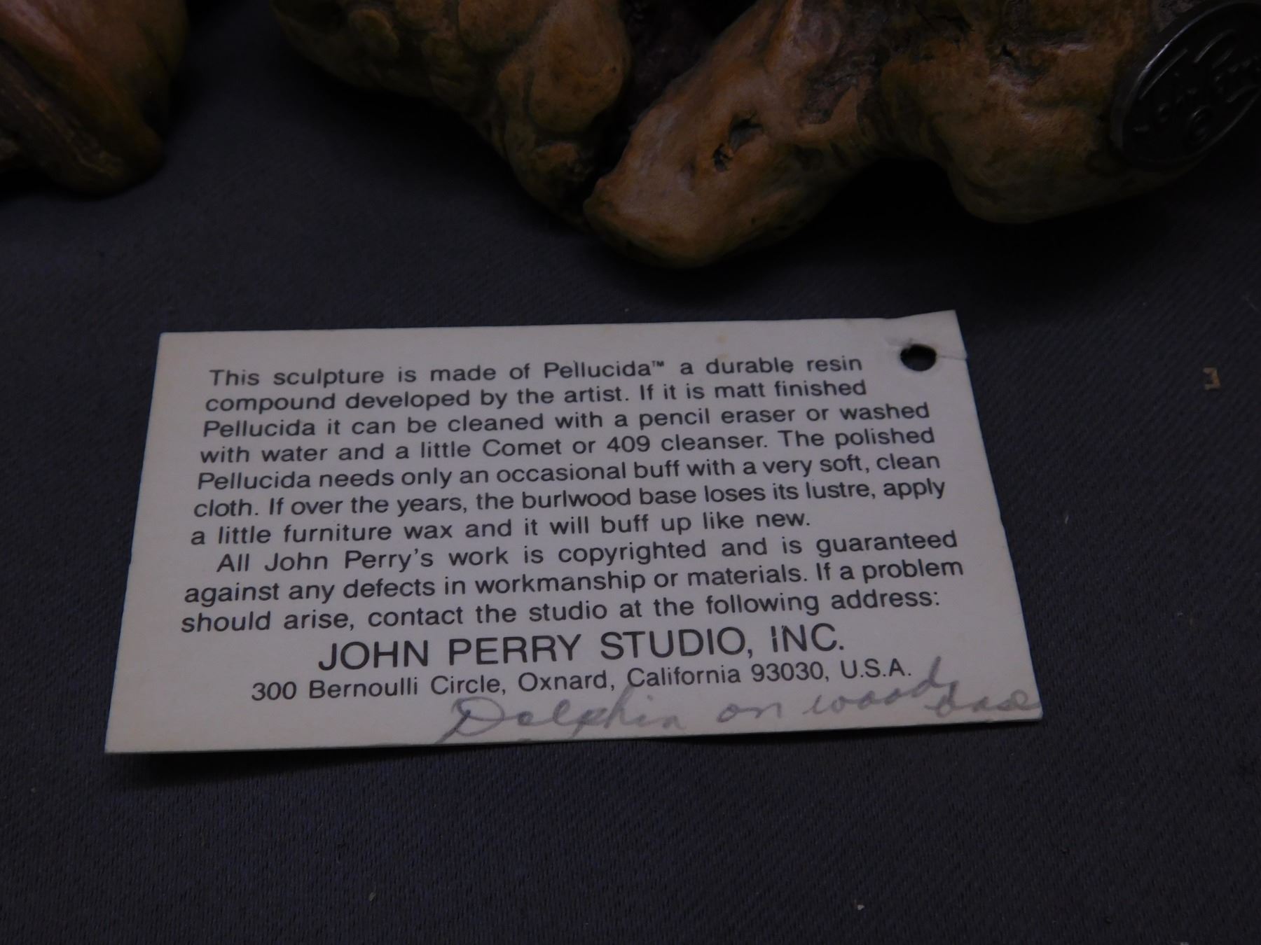 Lot of 3 John Perry Studios INC Killer Whale Orca Sculptures on Driftwood