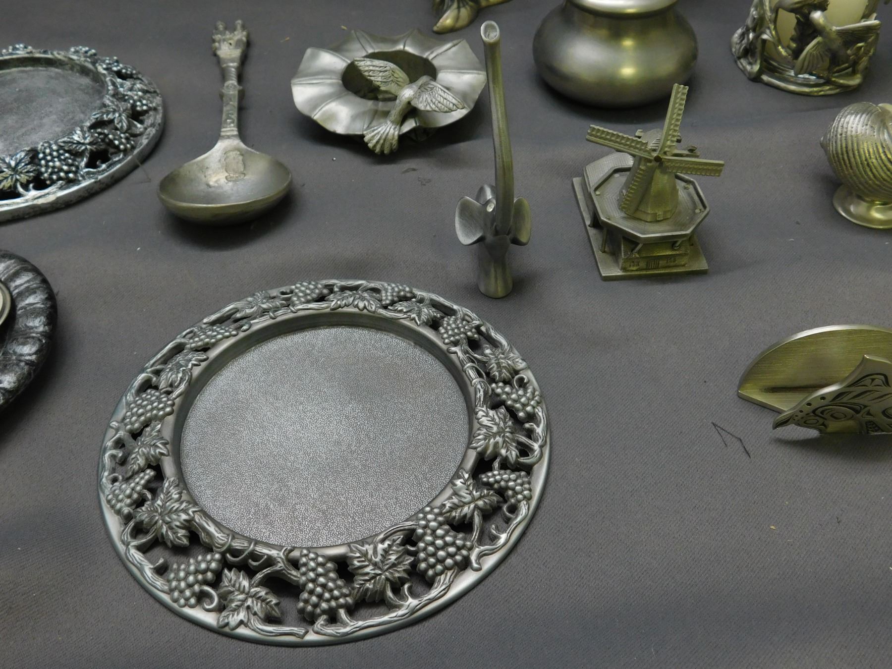 Lot of 24 Pewter Assorted Candle Holders and Little Figurines, Goblets ...