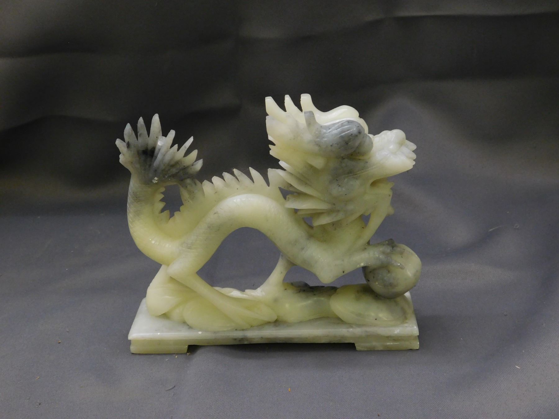 Carved Soapstone Chinese Dragon Ornamental Statue